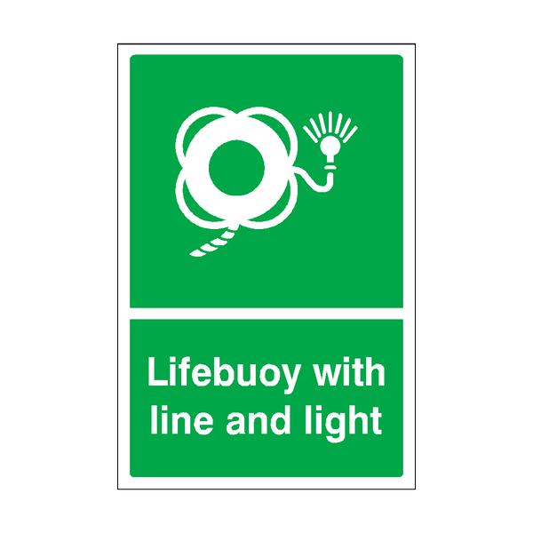Lifebuoy With Line & Light Sign