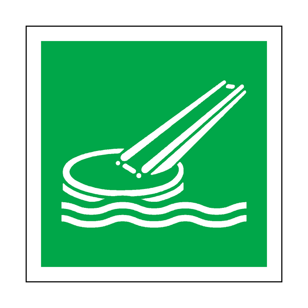 Marine Evacuation Slide Symbol Sign | Safety-Label.co.uk