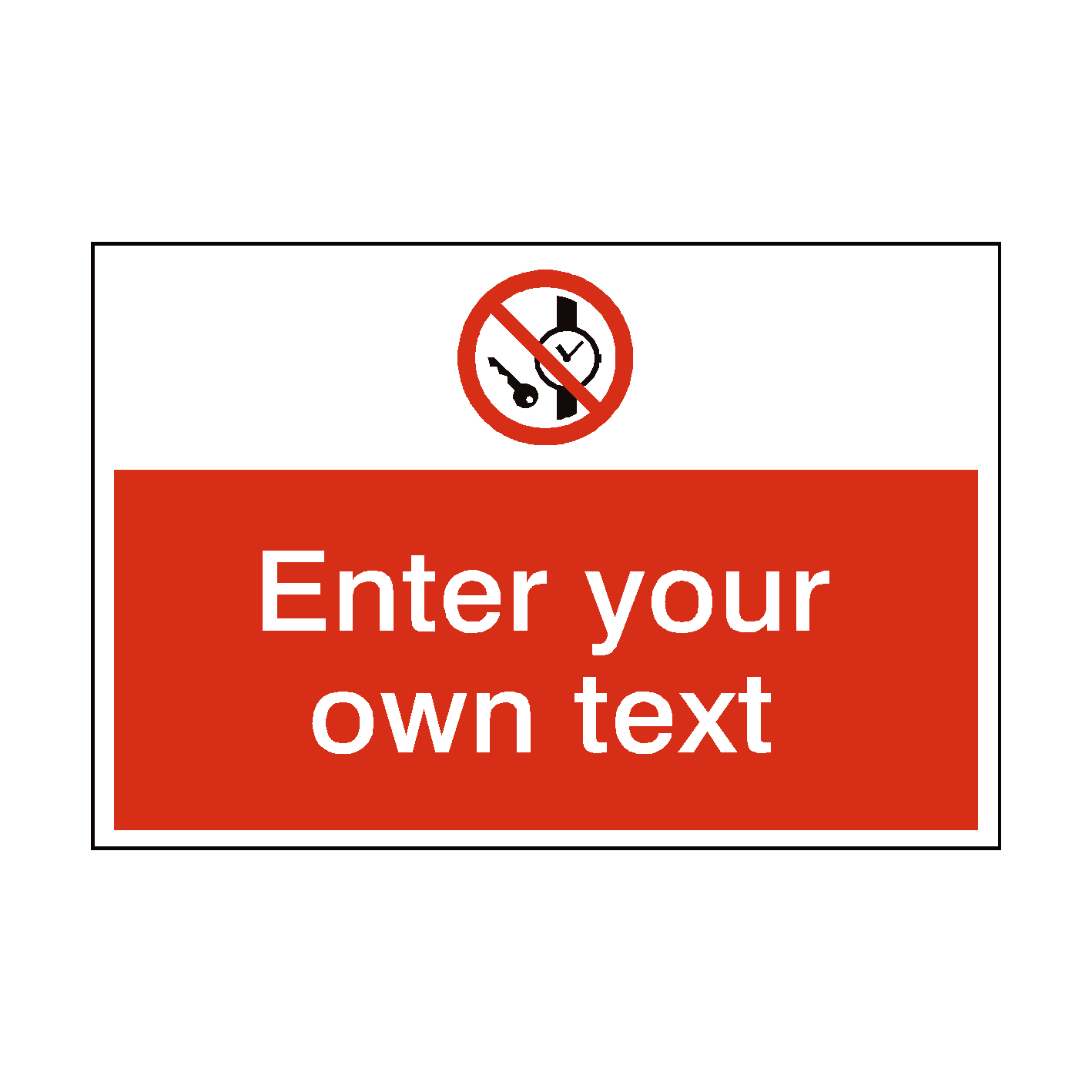 No Metal Objects Custom Safety Sticker | Safety-Label.co.uk