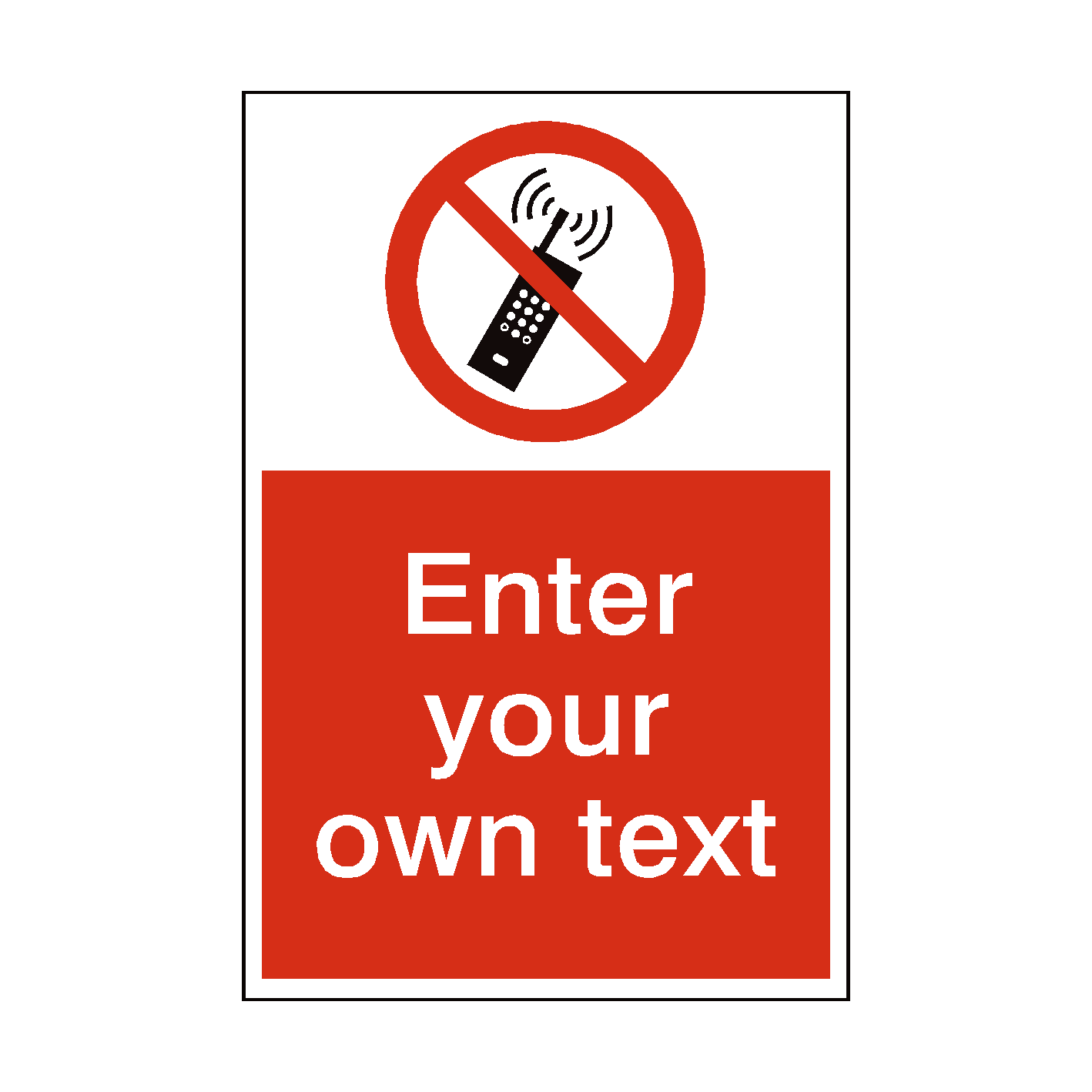 No Mobile Phones Custom Prohibition Sticker | Safety-Label.co.uk