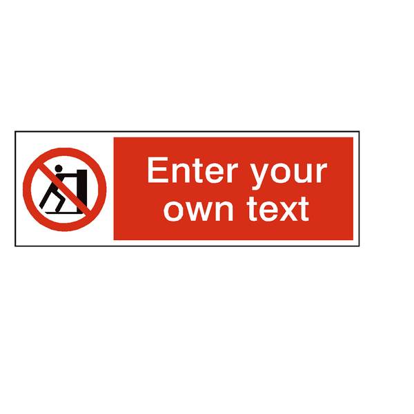 No Pushing Custom Sticker | Safety-Label.co.uk