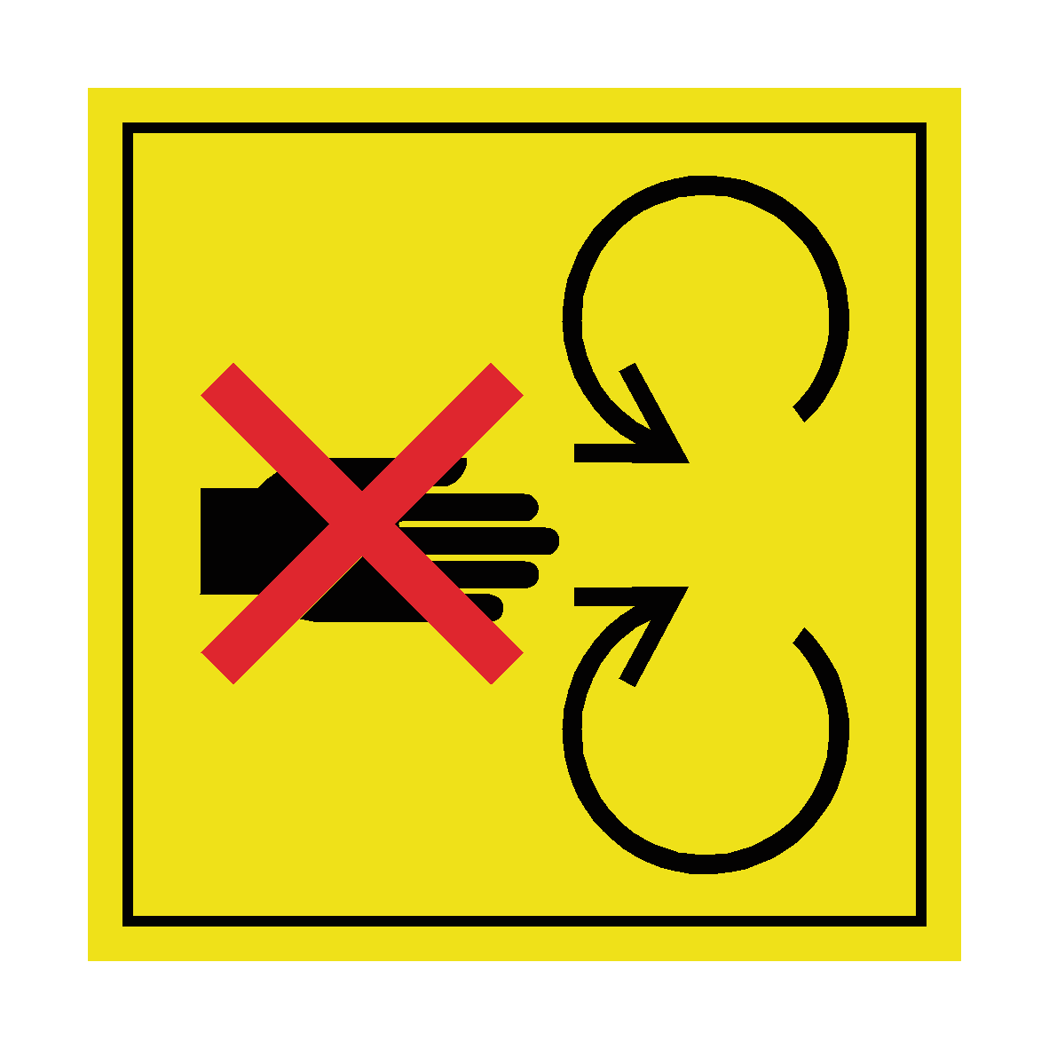 Never Reach Into Machinery Label