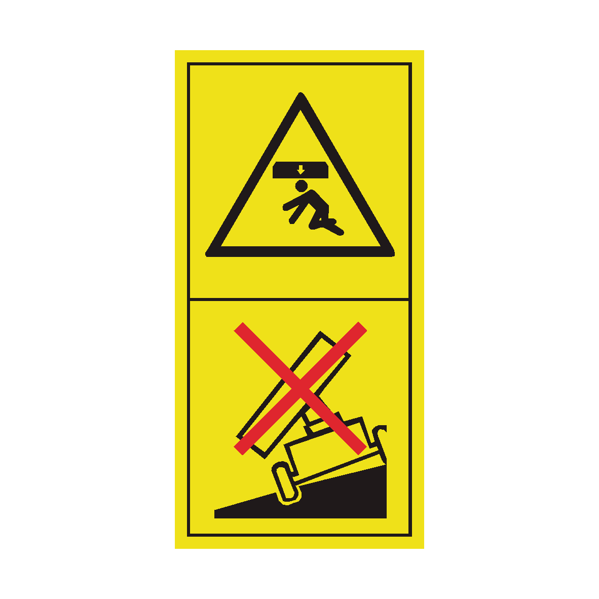 Never Tip Trailer On Soft Ground Or On A Slope Sticker | Safety-Label.co.uk