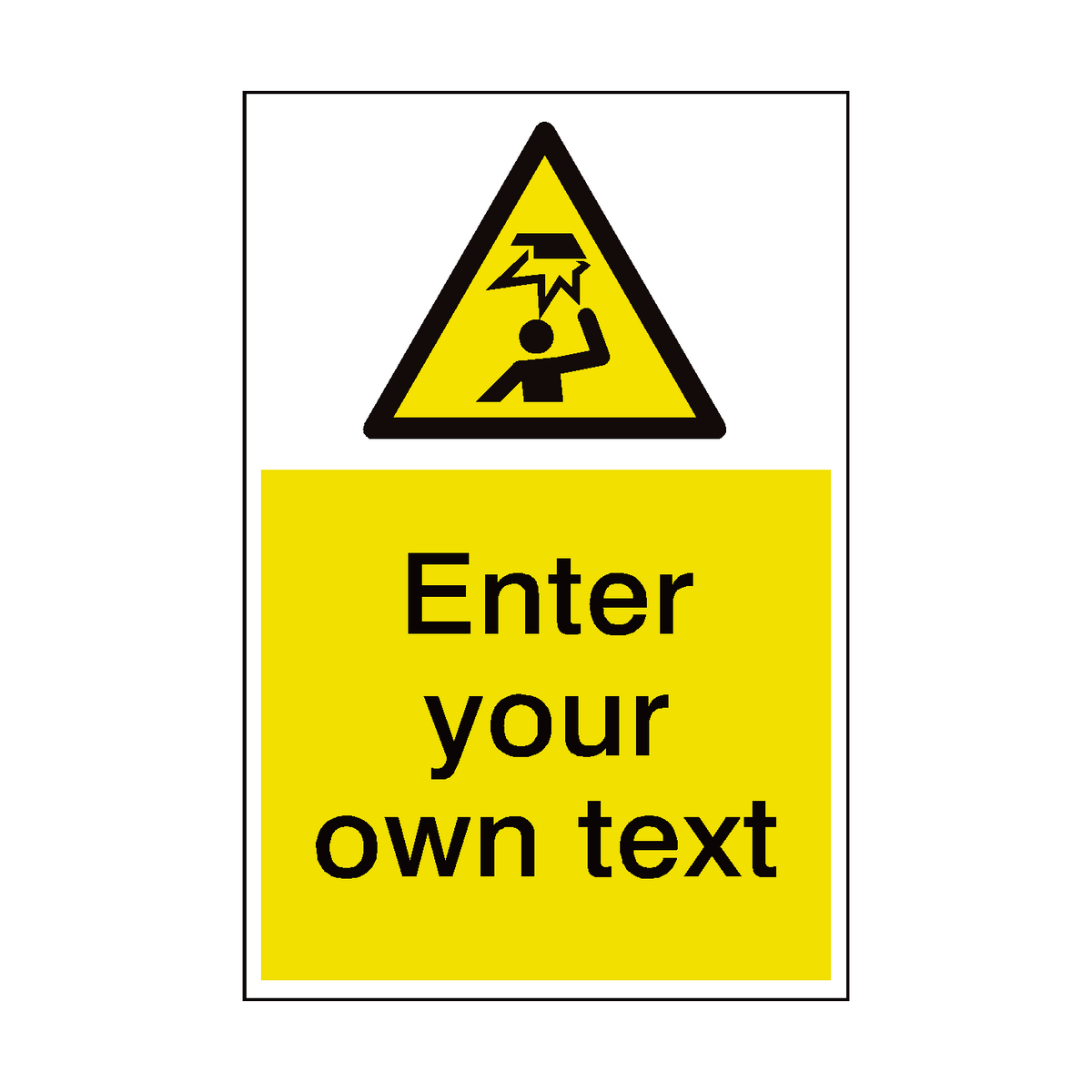 Overhead Obstacles Custom Hazard Sticker | Safety-Label.co.uk
