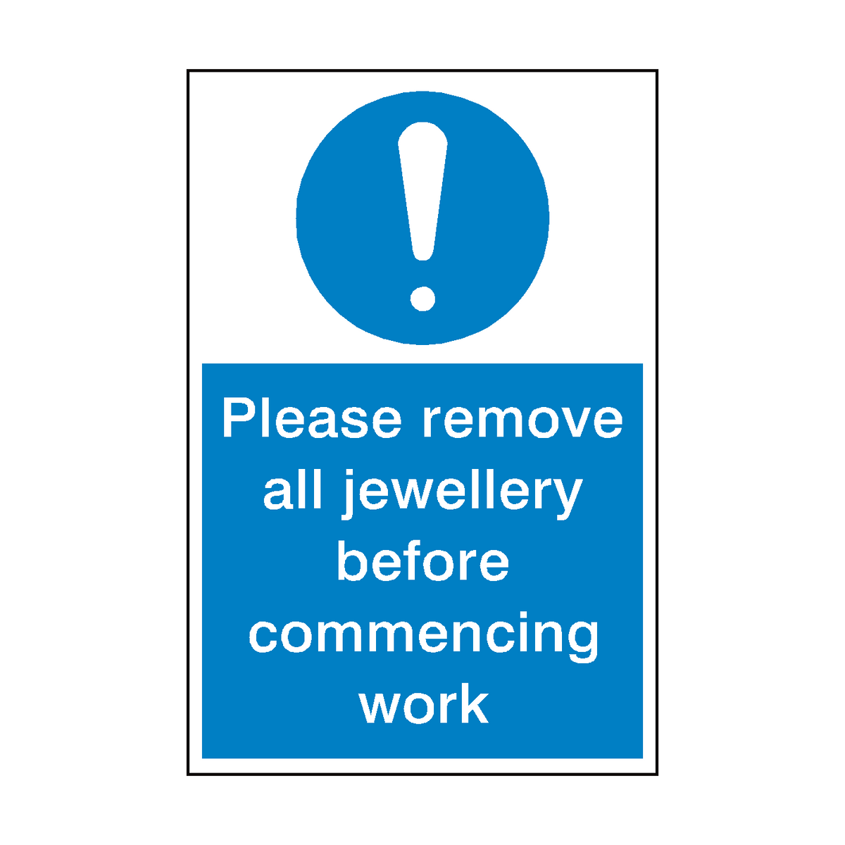 Please Remove Jewellery Sign | Safety-Label.co.uk