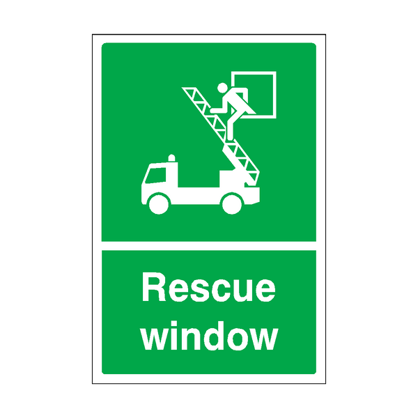 Rescue Window Sign