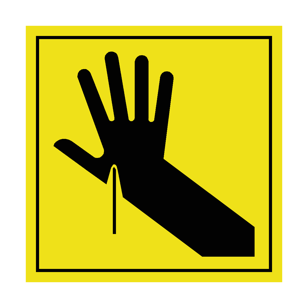 Risk Of Puncturing Hand ISO Label | Safety-Label.co.uk