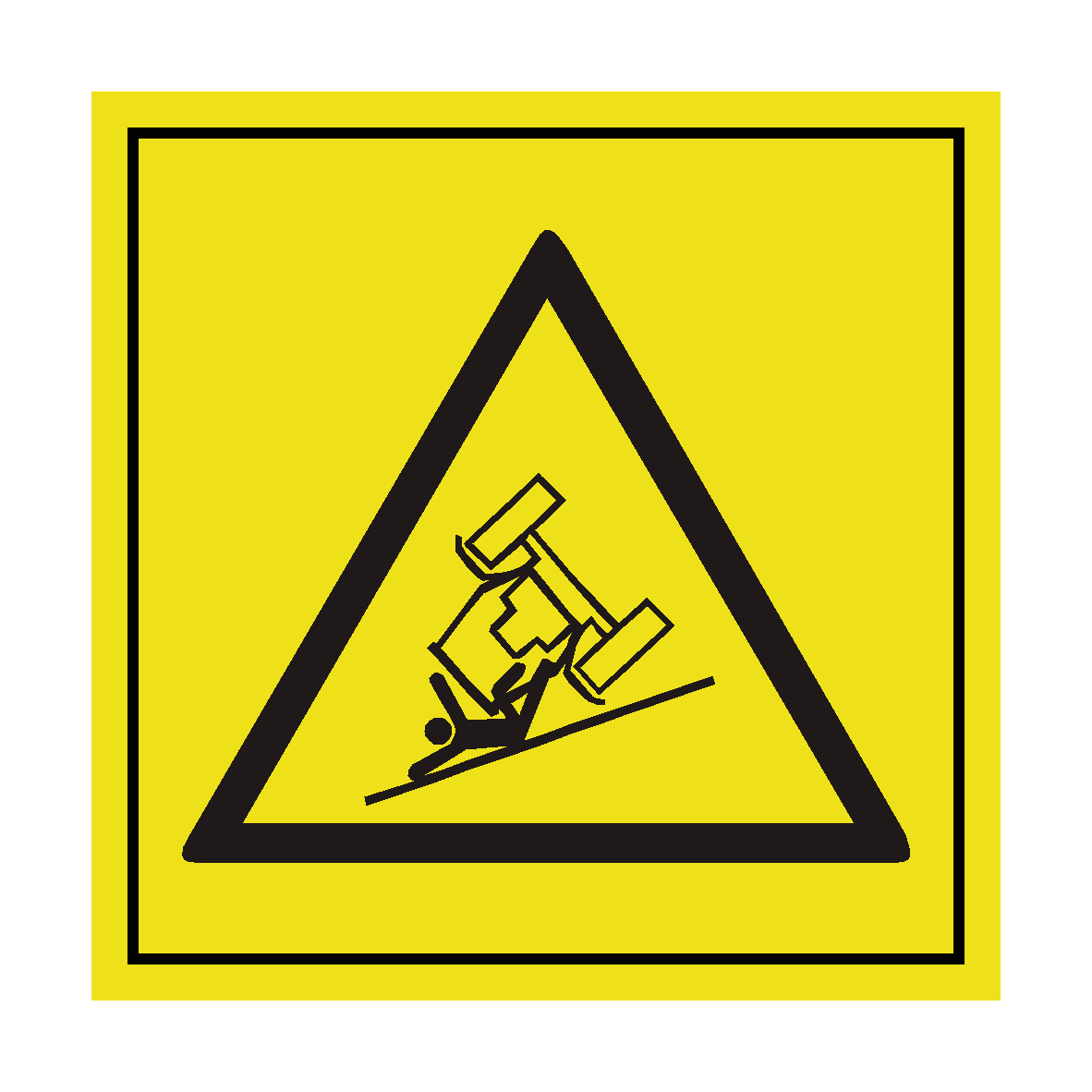 Risk Of Rolling Tractor ISO Label | Safety-Label.co.uk