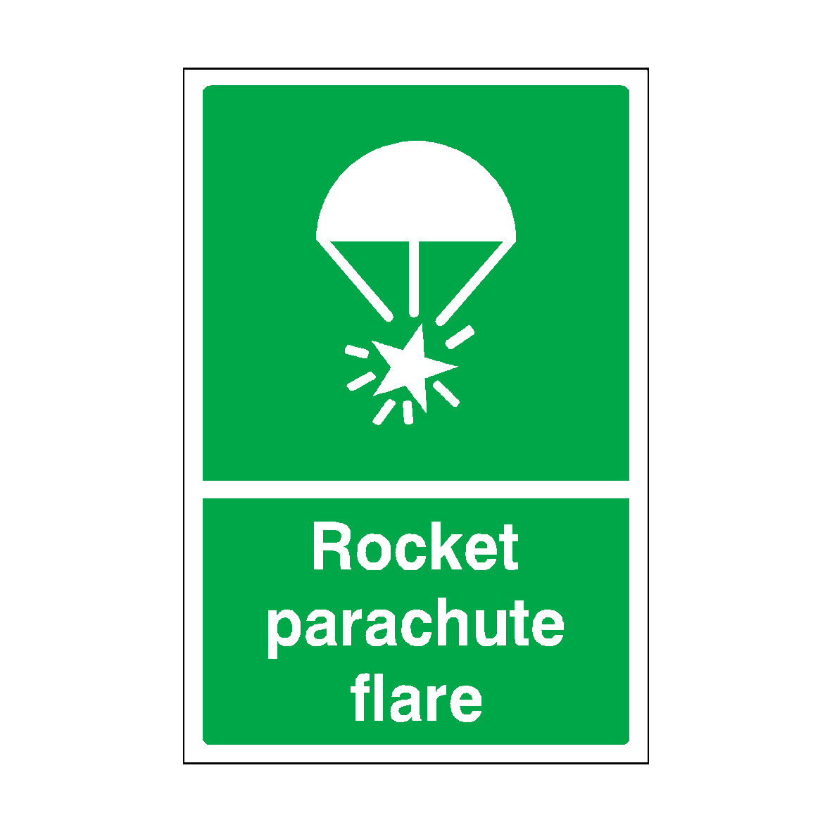 Rocket Parachute Flare Sign | Safety-Label.co.uk