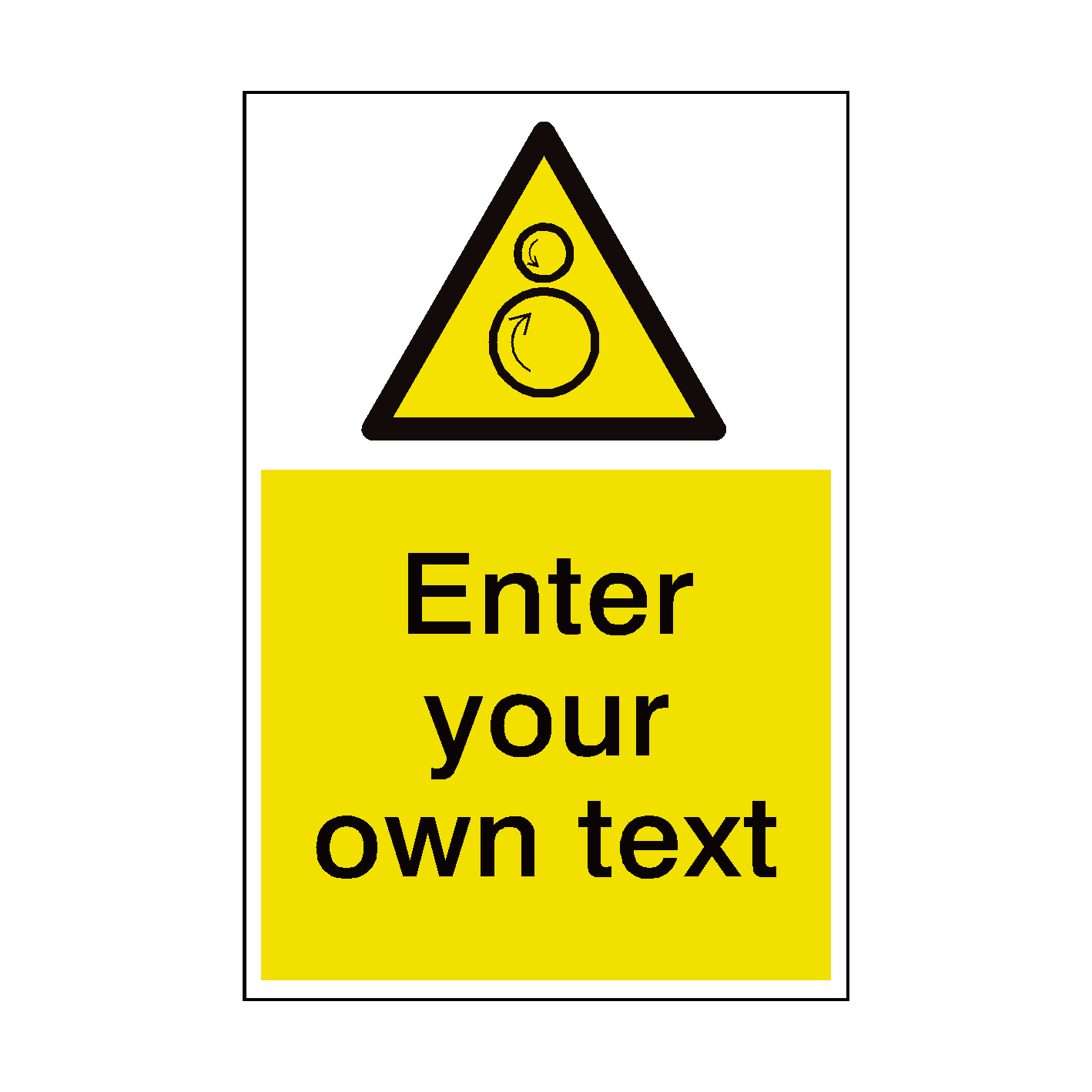 Rotating Rollers Custom Hazard Sticker | Safety-Label.co.uk