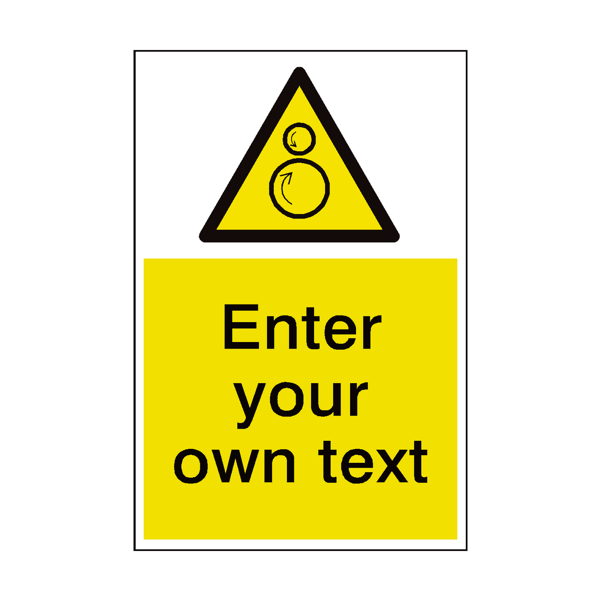 Rotating Rollers Custom Hazard Sticker | Safety-Label.co.uk