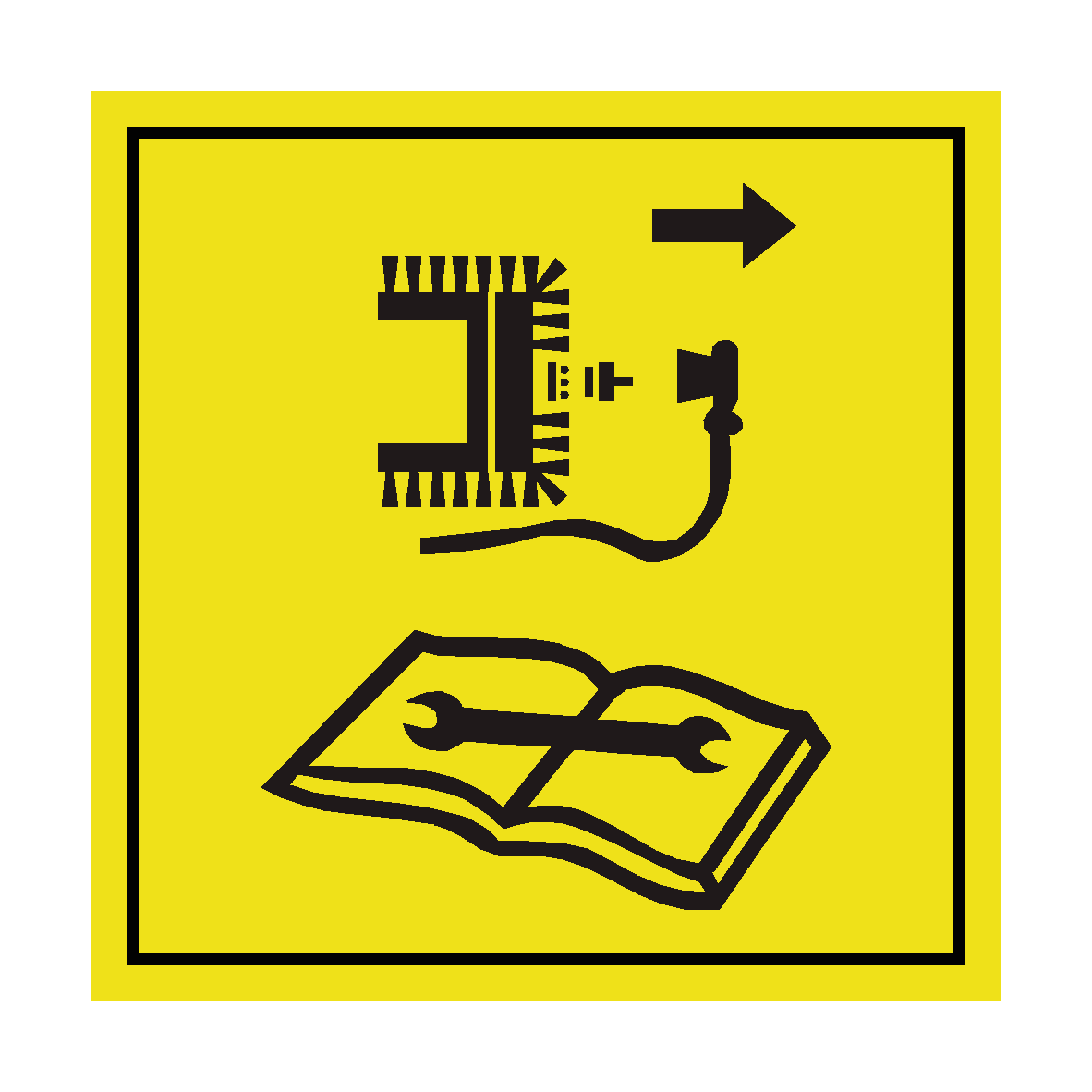 Shut Off Engine & Remove Spark Plug Wires Label | Safety-Label.co.uk