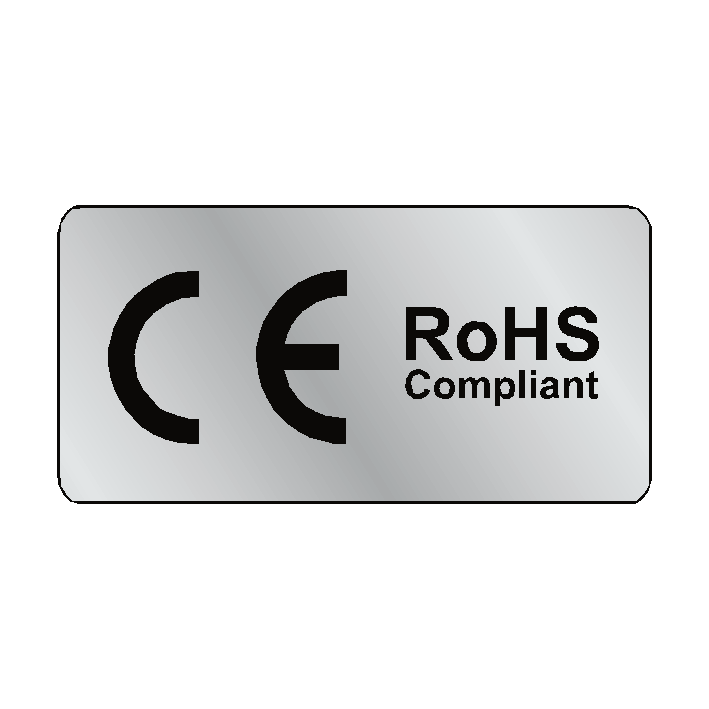 Silver CE RoHS Compliant Label