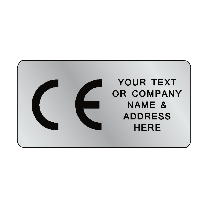 Silver CE Label Custom Text | Safety-Label.co.uk