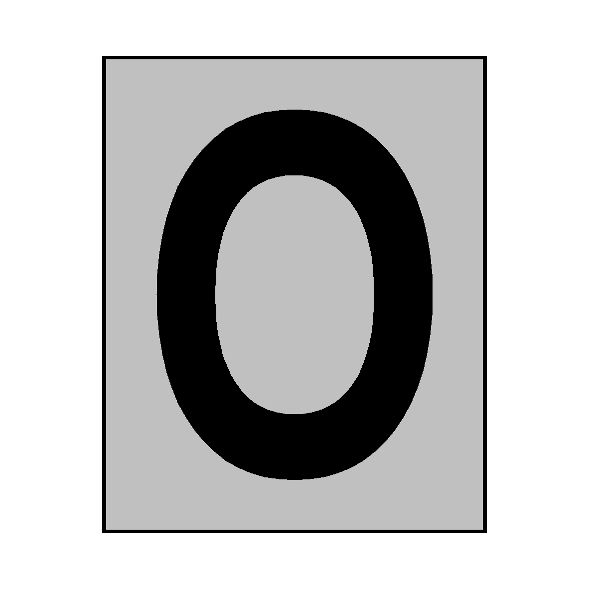 Silver Letter O Sticker | Safety-Label.co.uk