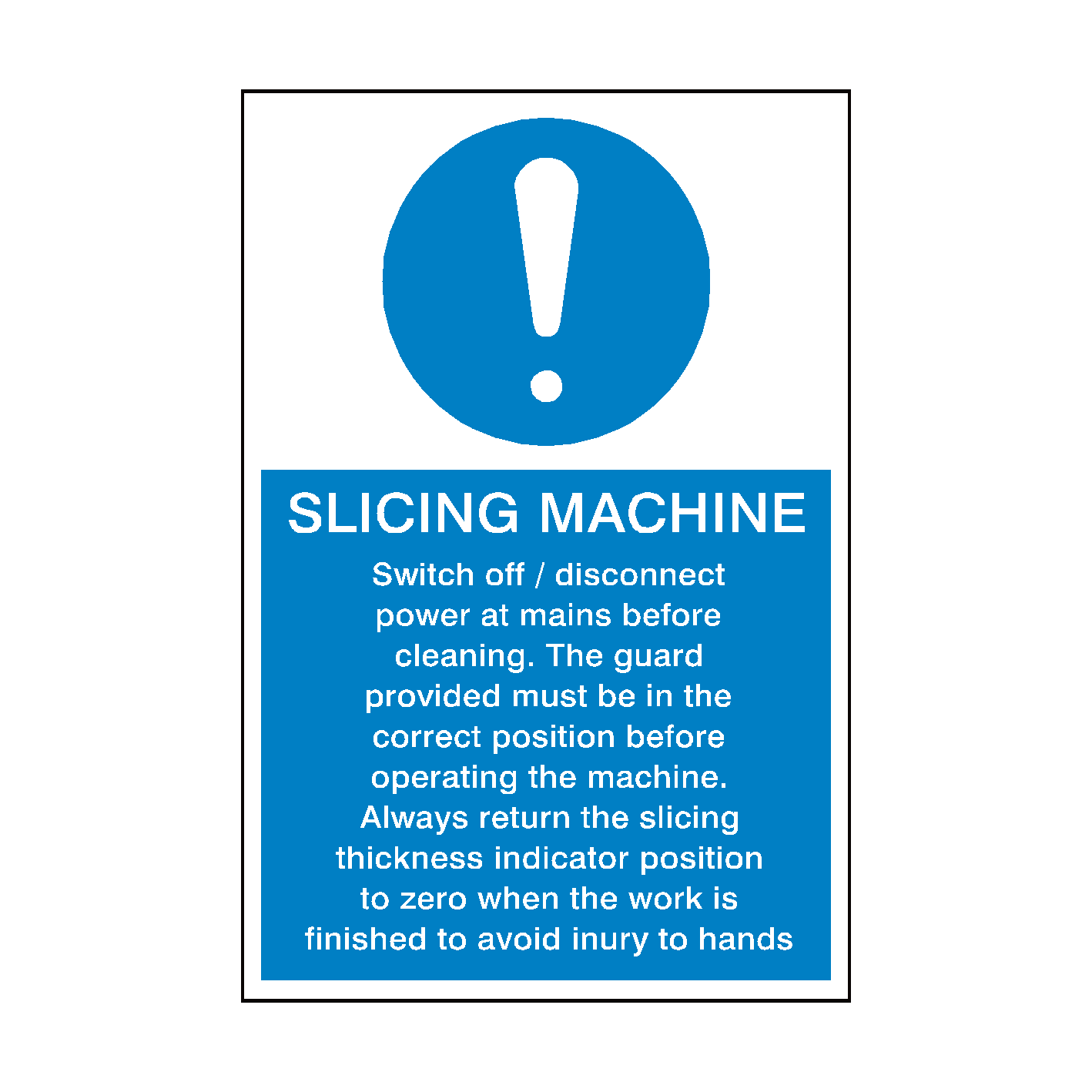 Slicing Machine Instructions Sign | Safety-Label.co.uk