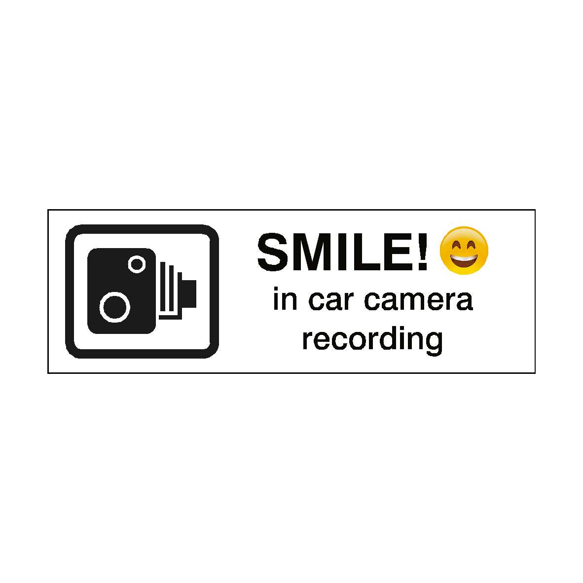 Smile In Car Recording Sticker | Safety-Label.co.uk