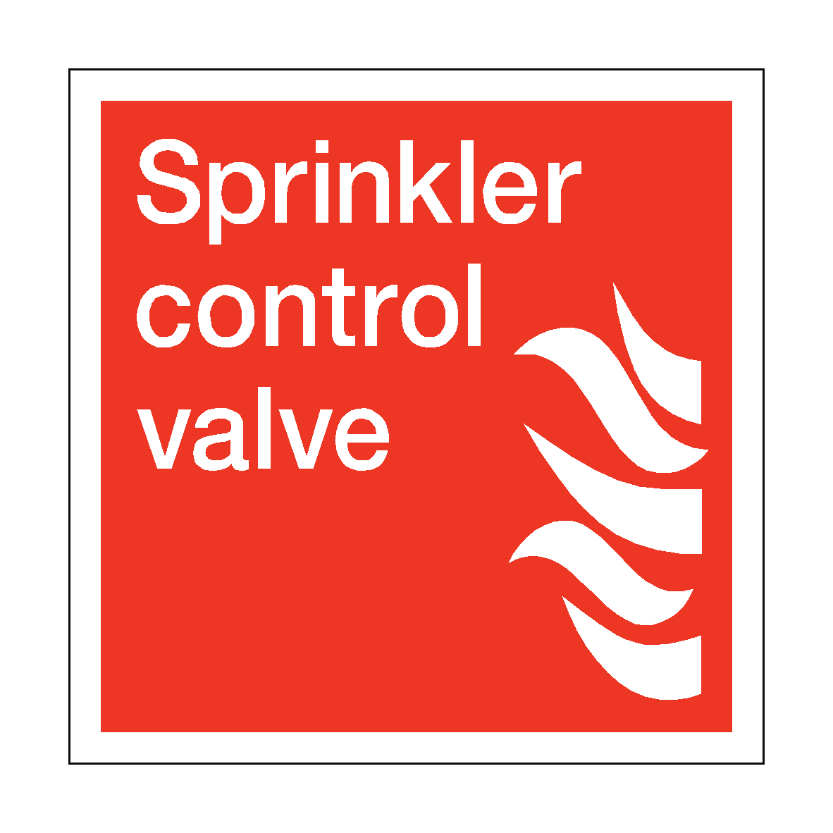 Sprinkler Control Valve Square Sticker | Safety-Label.co.uk