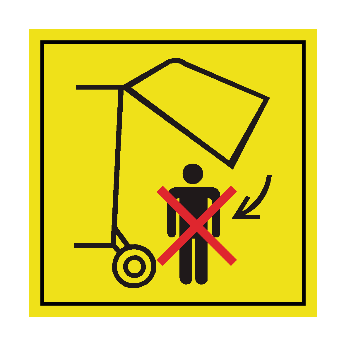 Stay Clear Of Raised Gate Label | Safety-Label.co.uk