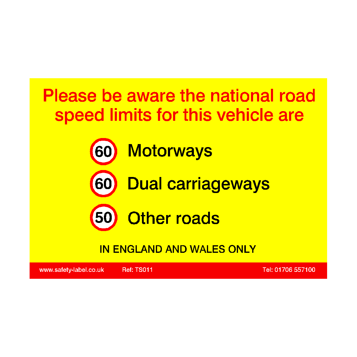 Truck Speed Limit Sticker | Safety-Label.co.uk