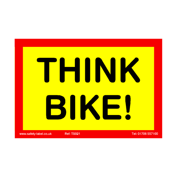 Think Bike Sticker | Safety-Label.co.uk