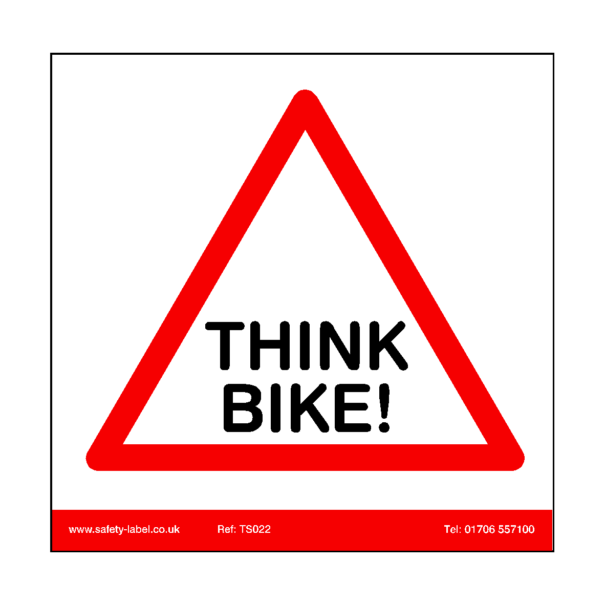 Think Bike Vehicle Sticker | Safety-Label.co.uk