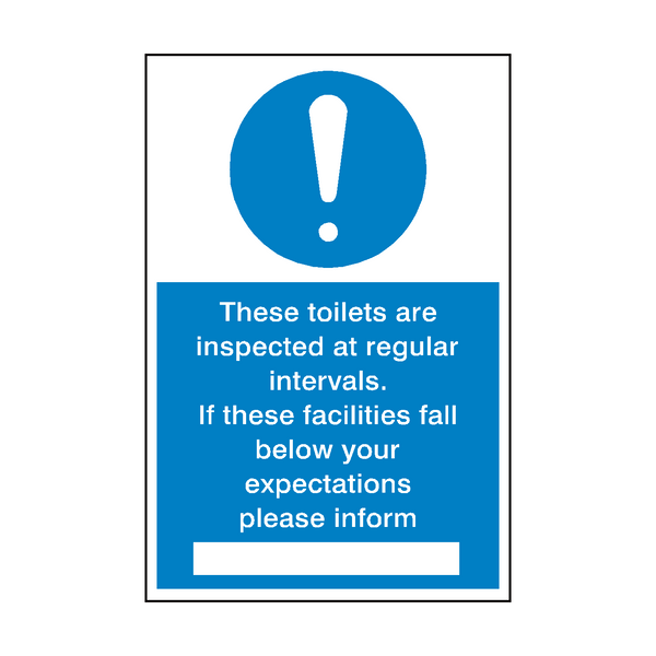 Toilet Inspection Sign | Safety-Label.co.uk