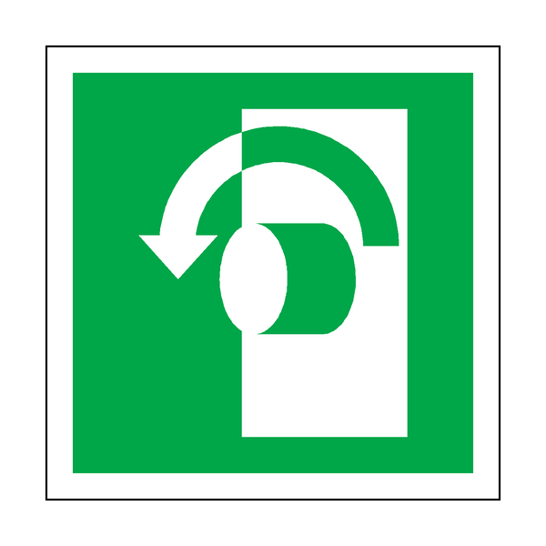 Turn Anti-Clockwise To Open Label | Safety-Label.co.uk