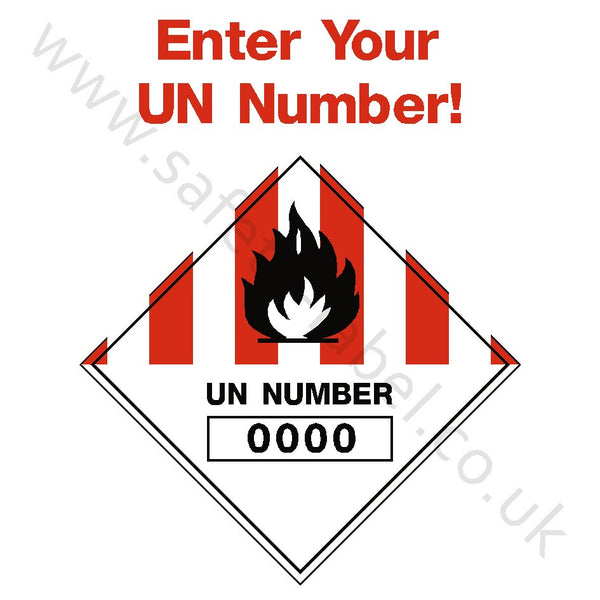 Custom UN Number Hazchem Sign | Safety-Label.co.uk