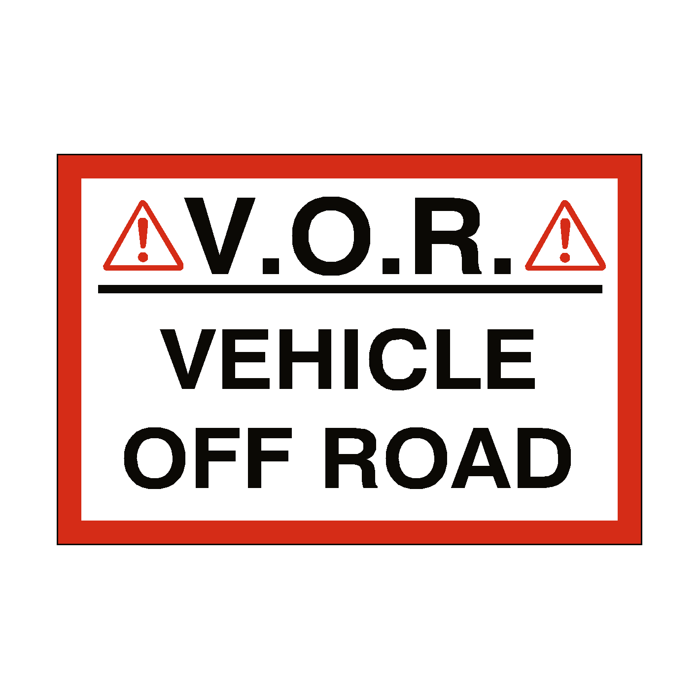 Vehicle Off Road Sign | Safety-Label.co.uk