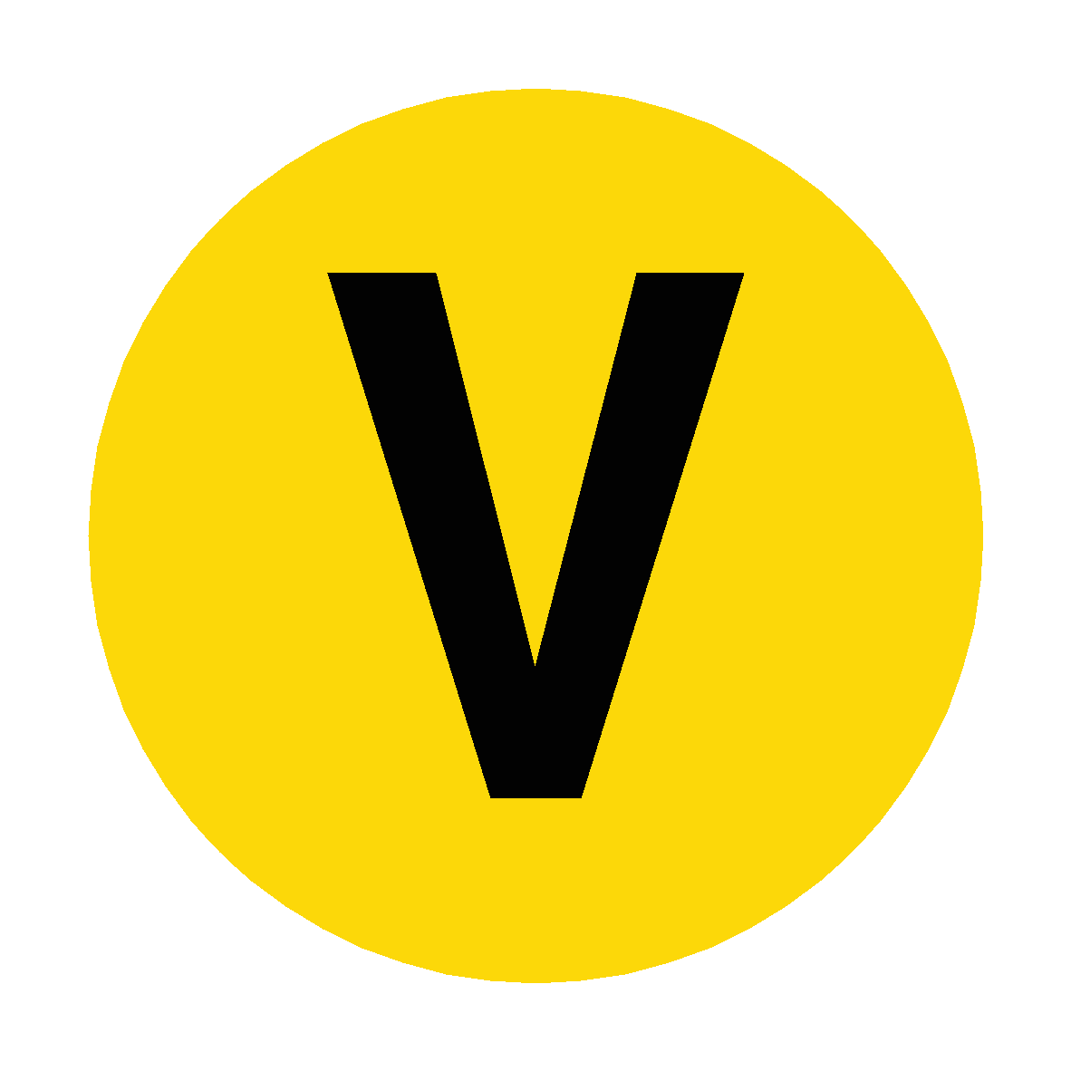 Letter V Floor Marker | Safety-Label.co.uk