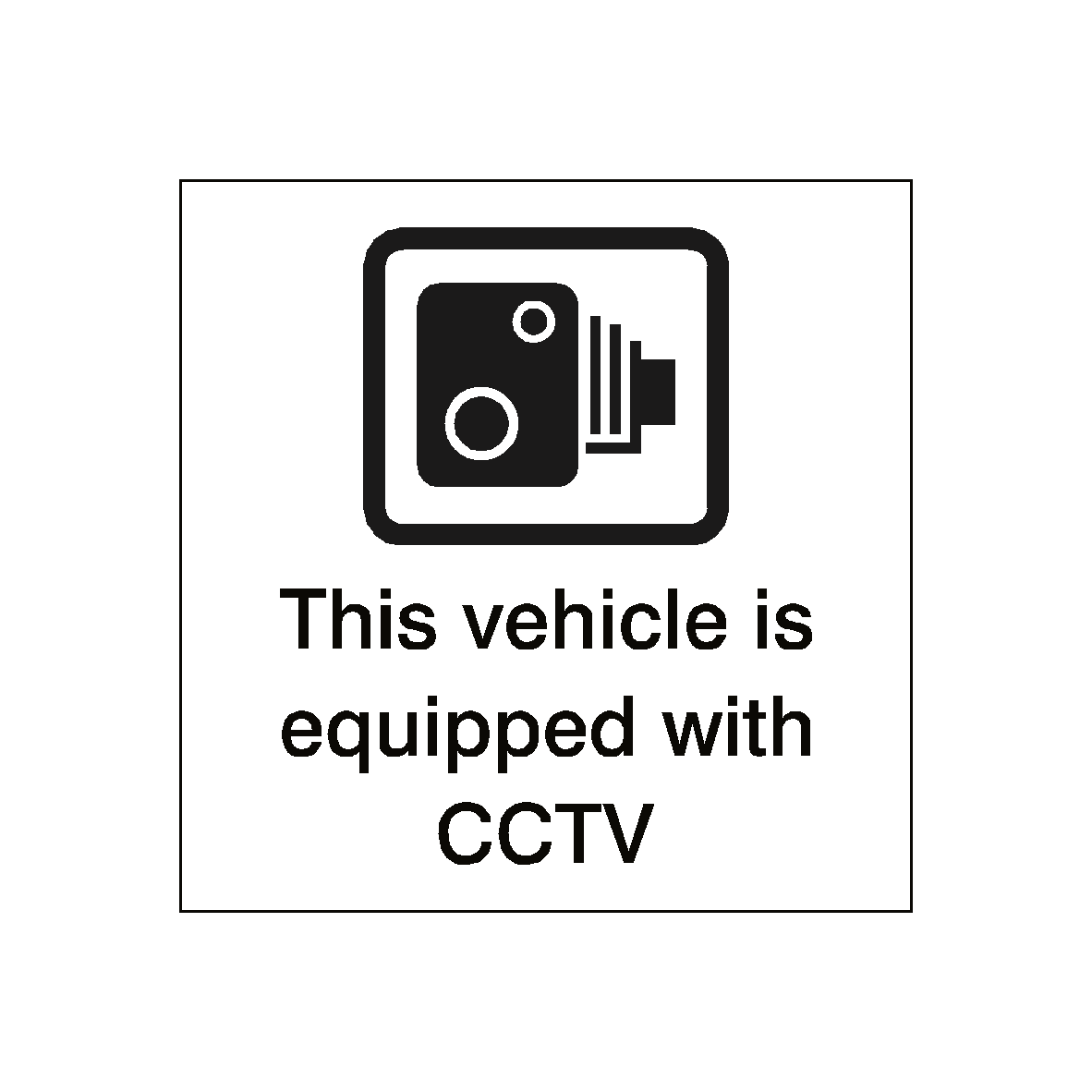 Vehicle Equipped With CCTV Sticker | Safety-Label.co.uk