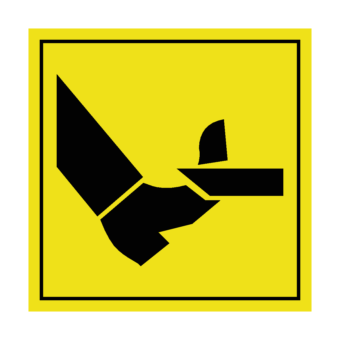 Warning Risk Of Cutting Foot Label | Safety-Label.co.uk