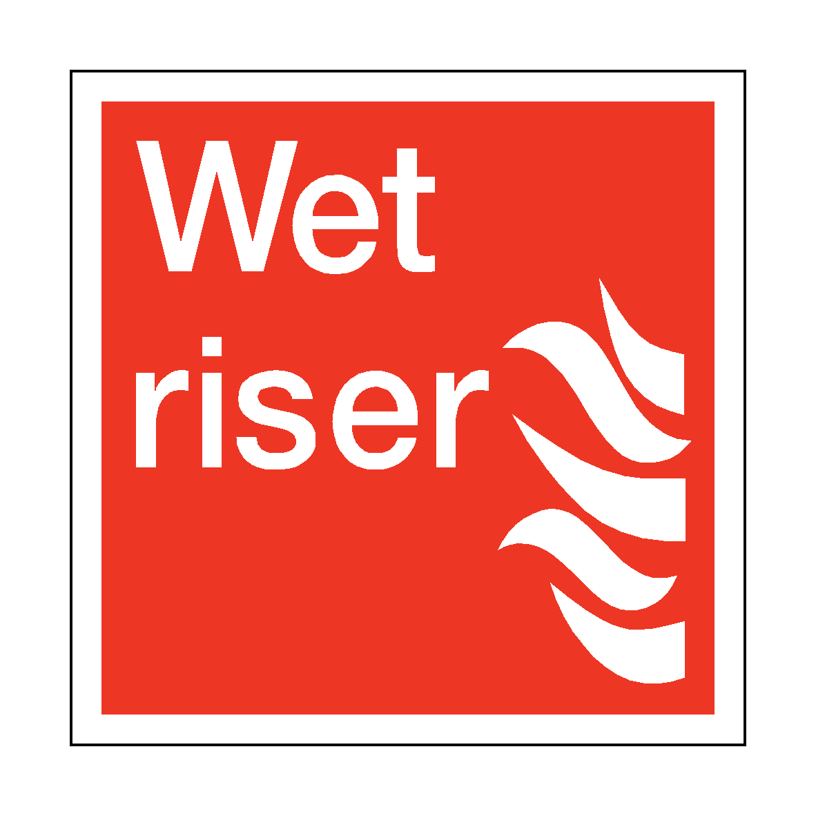Wet Riser Square Sticker | Safety-Label.co.uk