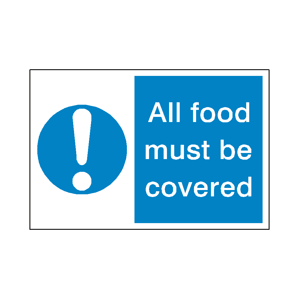 Food Covered Sticker | Safety-Label.co.uk