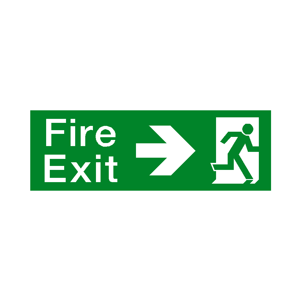 Arrow Right Fire Exit Sticker | Safety-Label.co.uk
