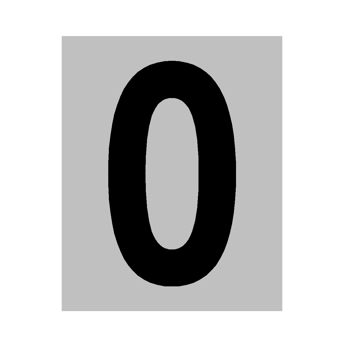 Silver Number 0 Sticker | Safety-Label.co.uk