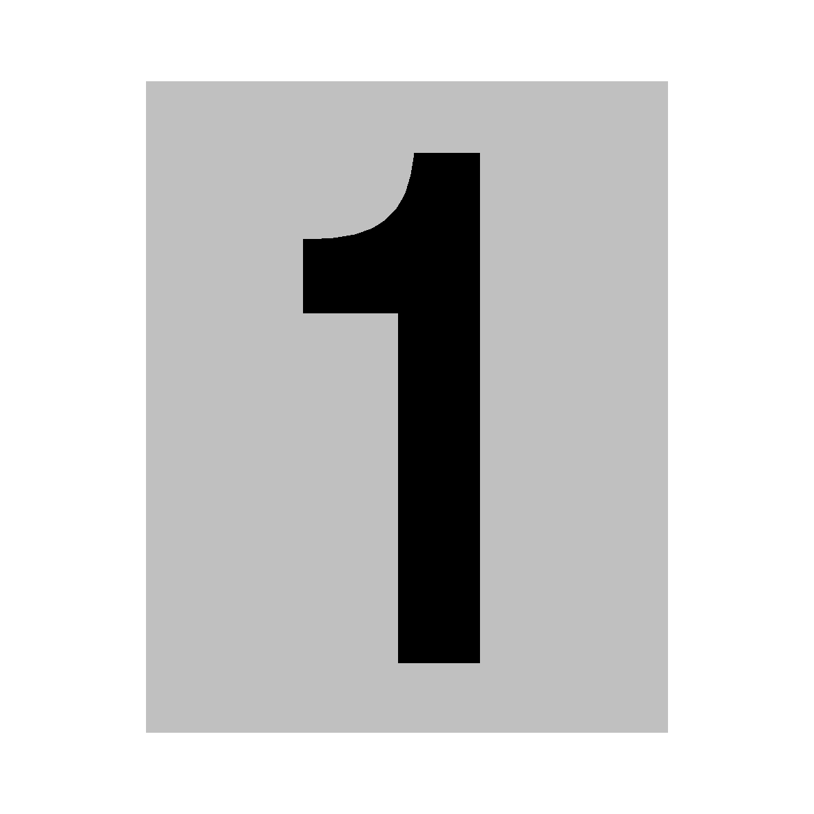 Silver Number 1 Sticker | Safety-Label.co.uk