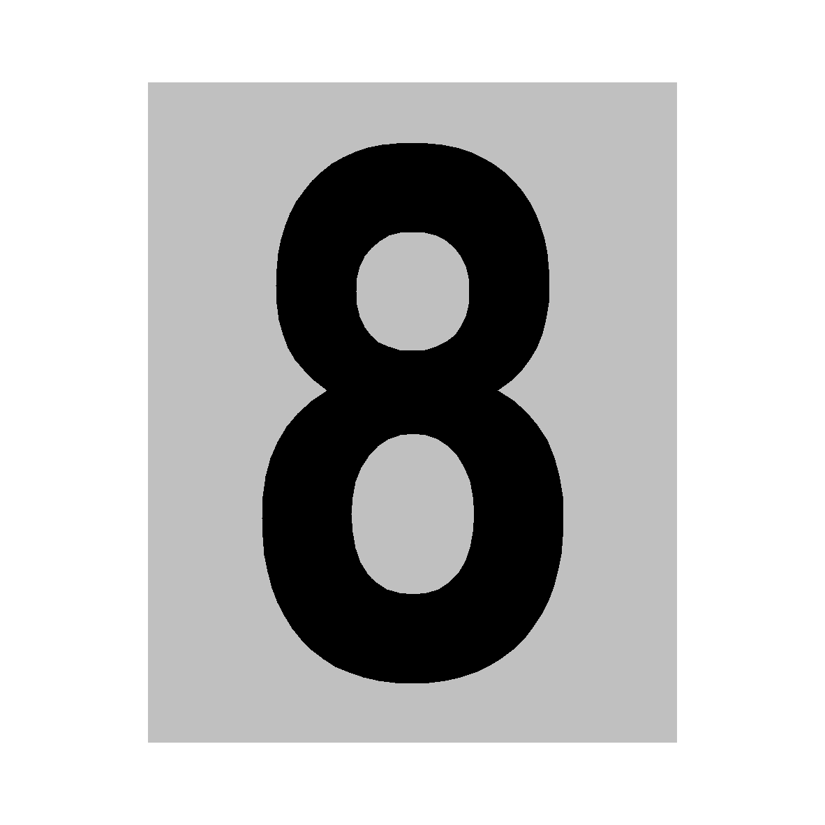 Silver Number 8 Sticker | Safety-Label.co.uk