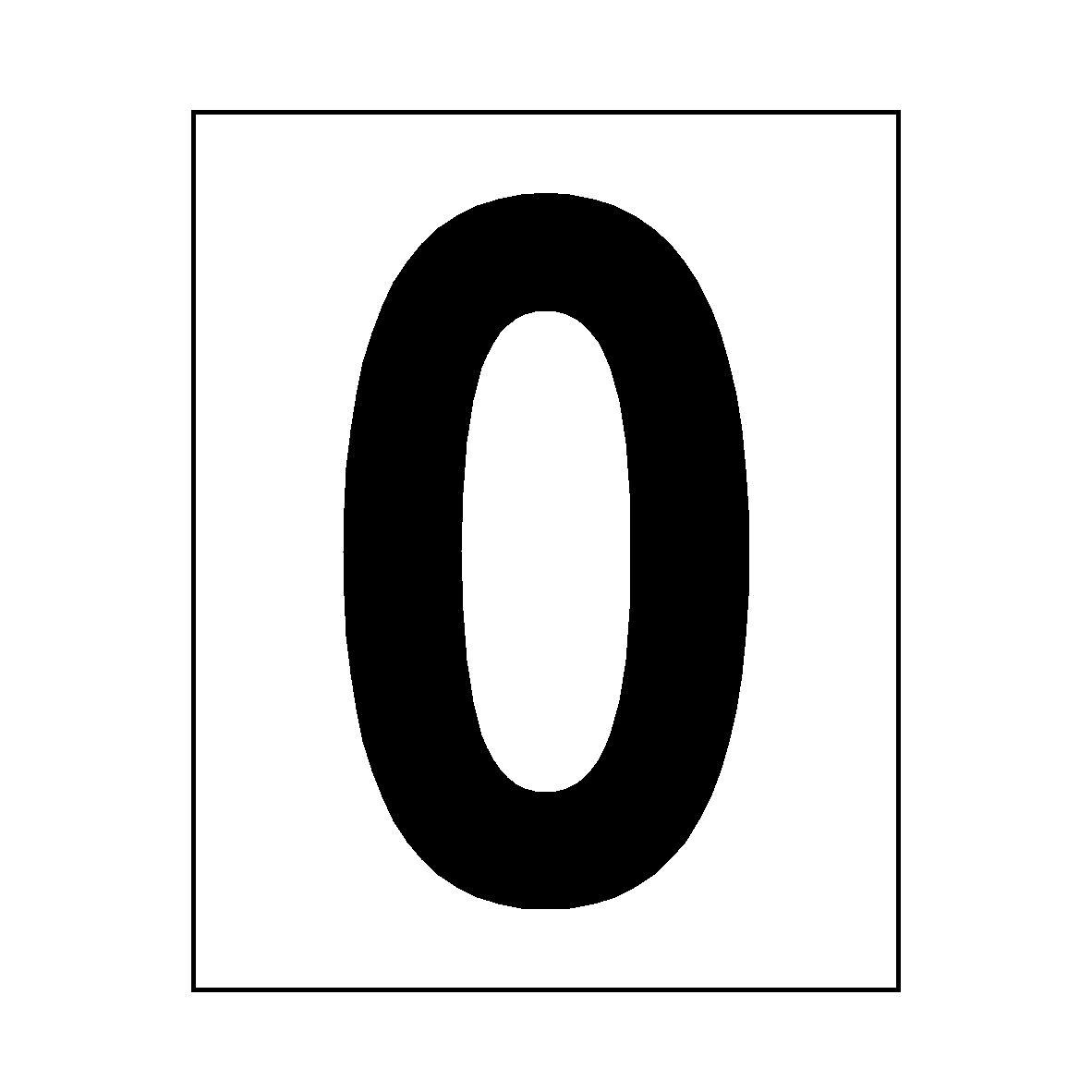 Number 0 Sticker Black | Safety-Label.co.uk