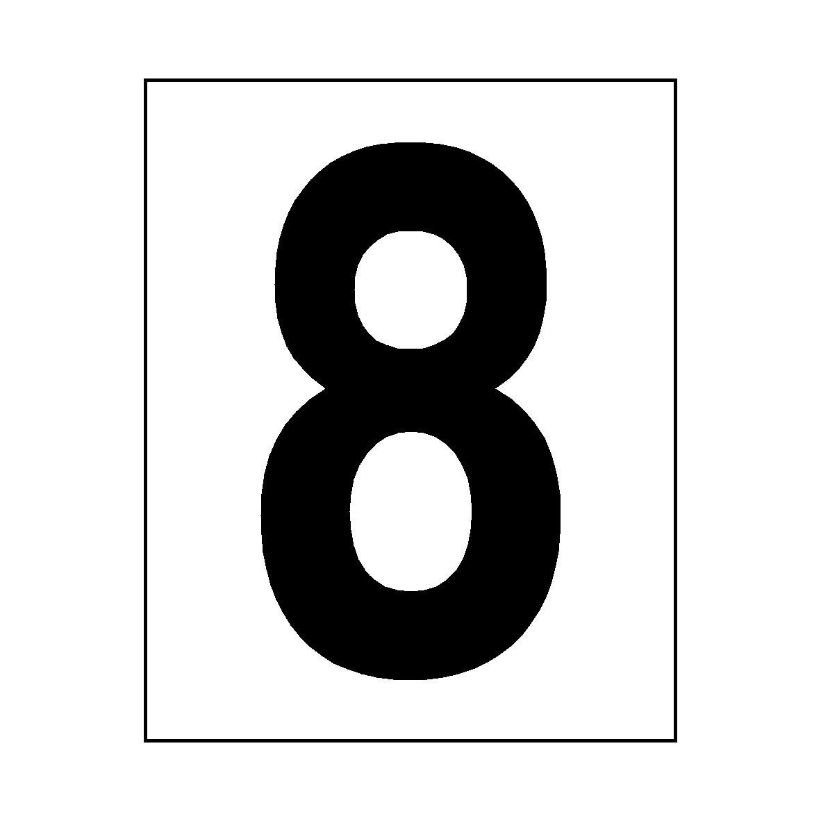 Number 8 Sticker Black | Safety-Label.co.uk