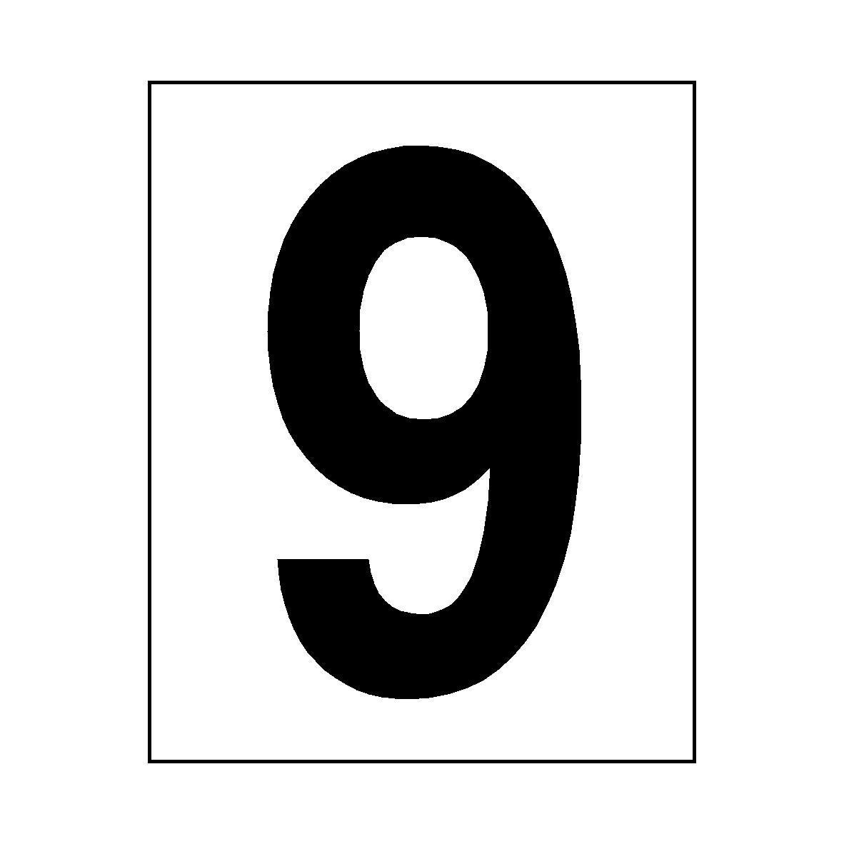 Number 9 Sticker Black | Safety-Label.co.uk