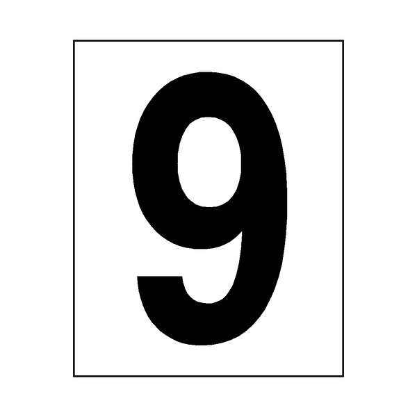 Number 9 Sticker Black | Safety-Label.co.uk