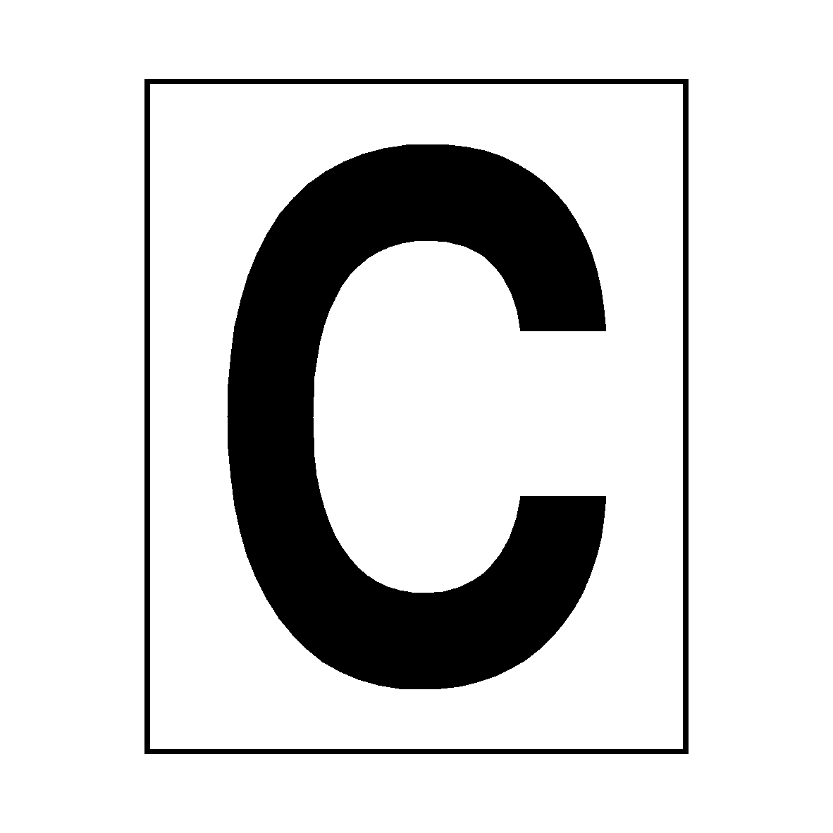 Letter C Sticker Black | Safety-Label.co.uk