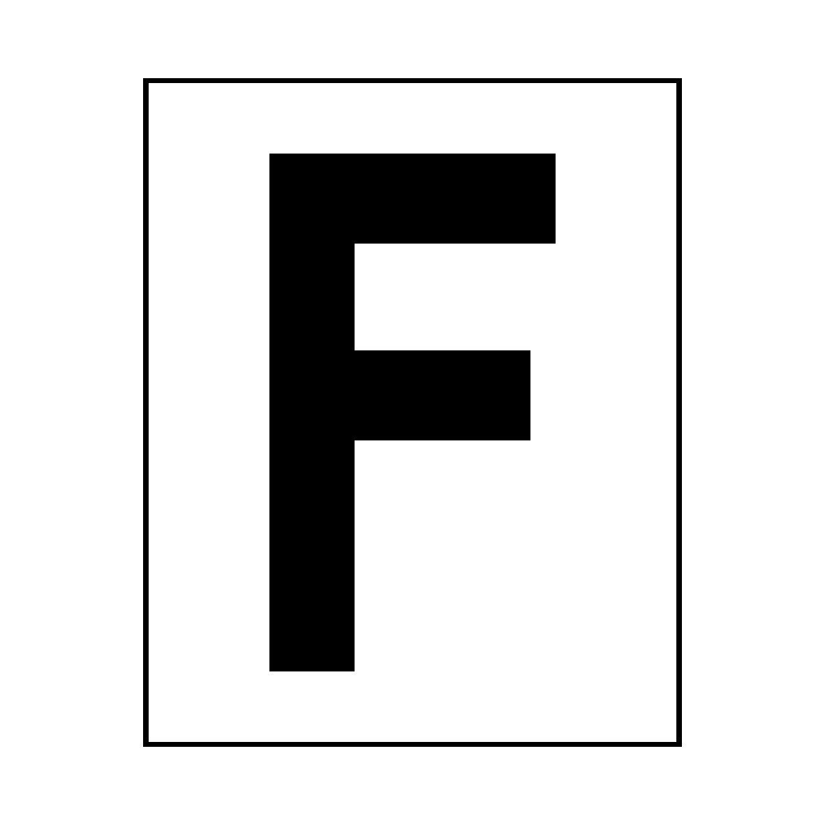 Letter F Sticker Black | Safety-Label.co.uk