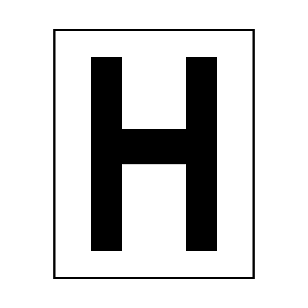 Letter H Sticker Black | Safety-Label.co.uk