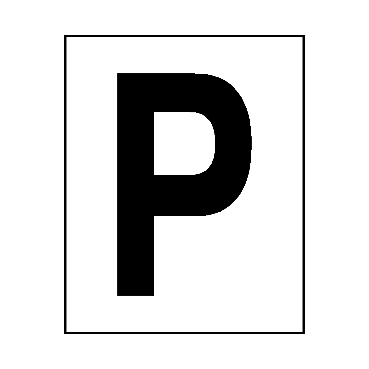 Letter P Sticker Black | Safety-Label.co.uk