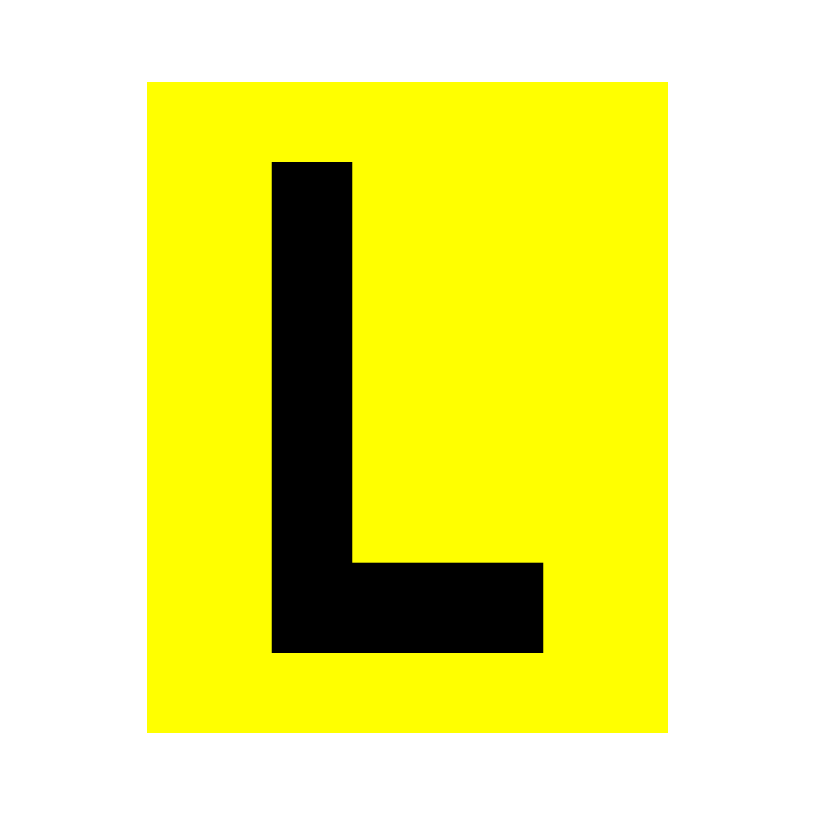 Yellow Letter L Sticker | Safety-Label.co.uk