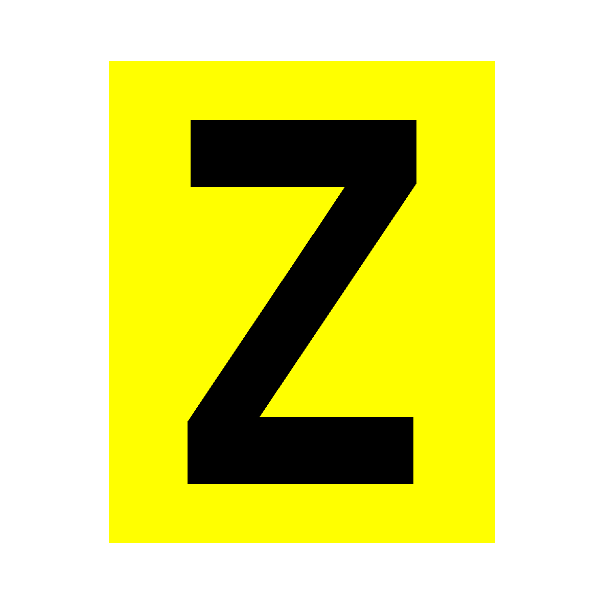 Yellow Letter Z Sticker