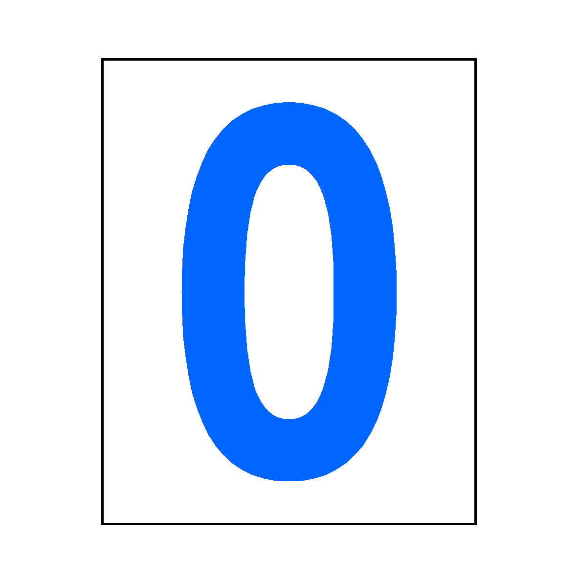 Number 0 Sticker Blue | Safety-Label.co.uk